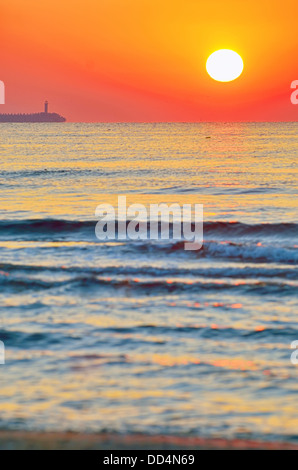 beach in sunset time Stock Photo - Alamy