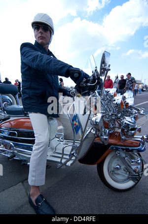 A Mod arriving at Brighton seafront Stock Photo - Alamy