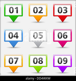 Map markers with numbers Stock Photo - Alamy