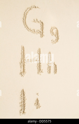 alphabet in sand Stock Photo - Alamy