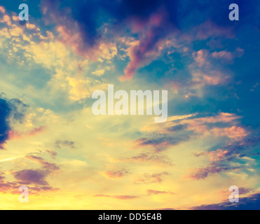 Bright Blue Color Sunset Sky Stock Photo - Alamy