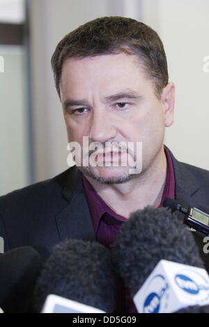 Gdansk, Poland 27th, August 2013 Solidarity chairman Piotr Duda ...
