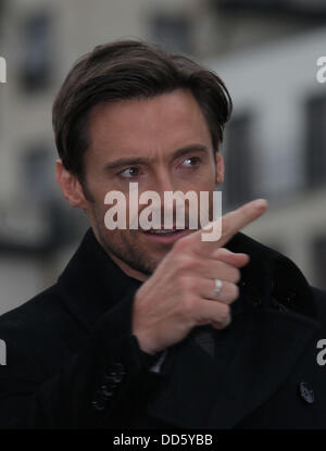Hugh Jackman at Brandenburg Gate. He advertises his new film "Wolverine ...