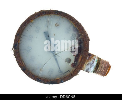 broken pressure gauge - black and white image Stock Photo - Alamy