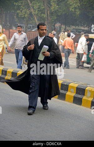 An Indian barrister at the main entrance to the Supreme Court of India ...