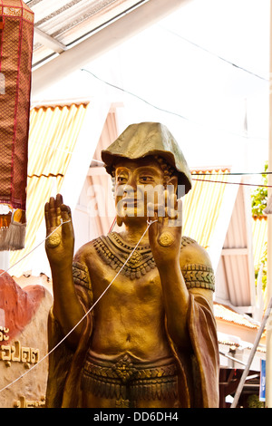 small monk Isolated on white, Luang Pu Thong Stock Photo - Alamy