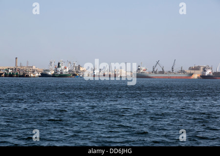 Dakar, Senegal. Dakar Port. Shipping containers await ships on the ...