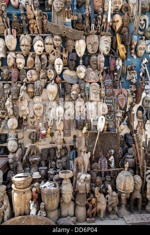 Dakar, Senegal. Carved African Masks, for sale as Souvenirs Stock Photo ...