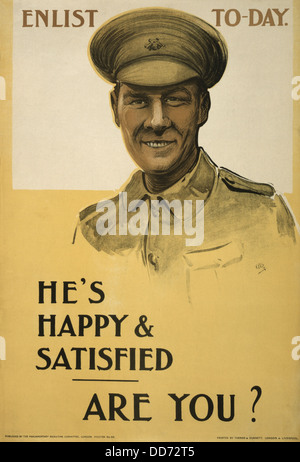 World War 1. 1915 British recruitment poster appealing to men's pride ...