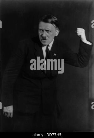 Adolf Hitler in dramatic oratorical pose. He rehearsed his hand ...