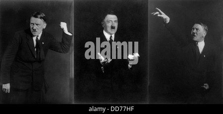 Adolf Hitler in dramatic oratorical pose. He rehearsed his hand ...
