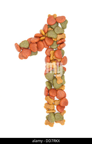 5 dog food number on white background Stock Photo - Alamy