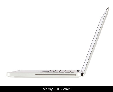 Laptop. Side view. Isolated on white background Stock Photo - Alamy