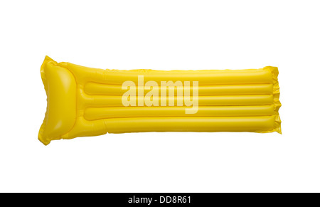 Yellow floating pool raft isolated on white background Stock Photo - Alamy