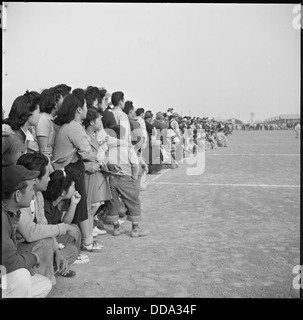 A photo from the Rohwer Relocation Center in McGehee, Arkansas, shows a ...