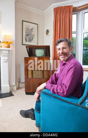 Jeffrey Borinsky with 1936 vintage Marconi phone 702 TV, one of the ...