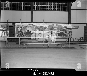 The mural at the Rohwer Relocation Center in McGehee, Arkansas, serves ...