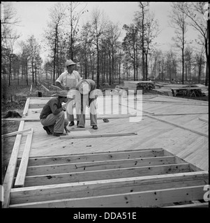 This image shows volunteer workers constructing apartments at the ...