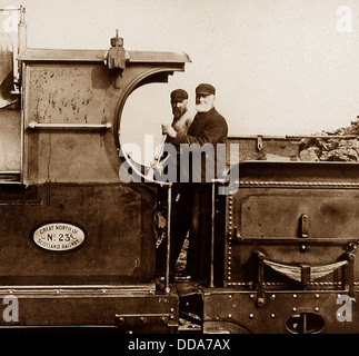 Railway engine driver and fireman Victorian period Stock Photo - Alamy