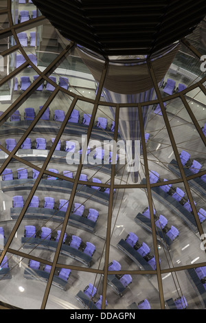 Interior view of the Reichstag Dome in Berlin, Germany, showing the ...