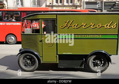 London, England, UK. Vintage Harrods electric van (1939) in Whitehall ...