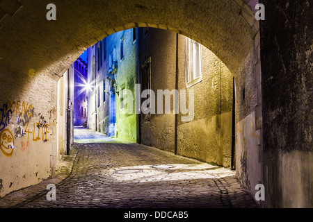 Night Scene in Grund - Luxembourg City Stock Photo - Alamy