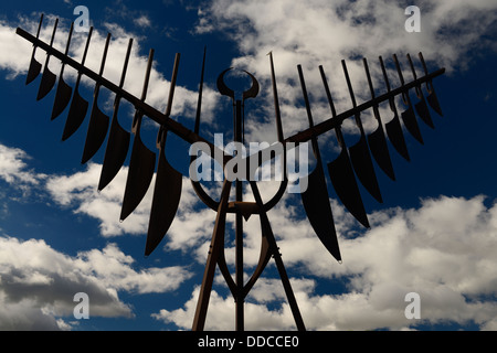 Steel Spirit Catcher sculpture at Barrie Ontario marina on Kempenfelt ...