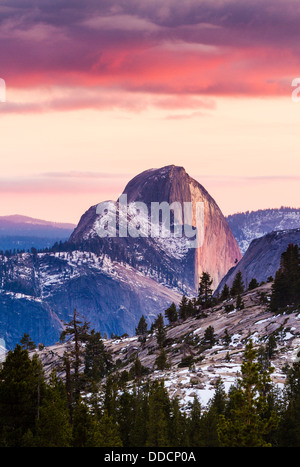 Colorful sunset of Half dome from Olmsted Point, Yosemite National Park ...