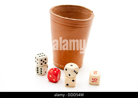 Cube with dice cup Stock Photo - Alamy