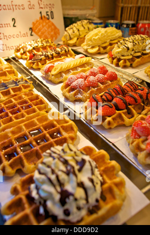 Waffle Shop, Brussels, Belgium, Europe Stock Photo - Alamy