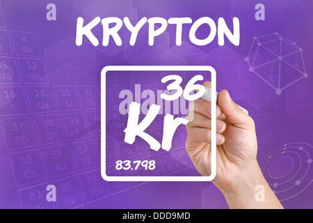 Krypton Chemical 36 element of periodic table. Molecule And ...