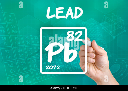 Lead Pb chemical element. Lead Sign with atomic number. Chemical 82 ...