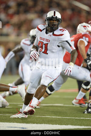 Texas Tech defensive lineman Kerry Hyder runs a drill at the NFL ...