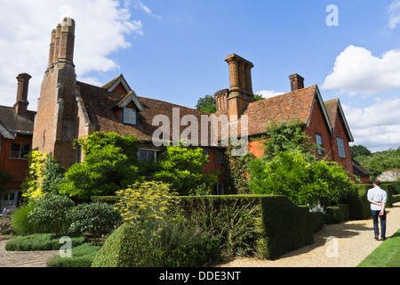 Walking in gardens at Wyken Hall, Elizabethan Manor house in Suffolk ...