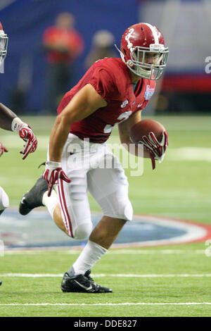 August 31, 2013: Alabama's Vinnie Sunseri (3) returns an interception for a touchdown during the ...