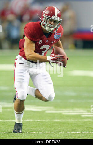 August 31, 2013: Alabama's Vinnie Sunseri (3) returns an interception for a touchdown during the ...