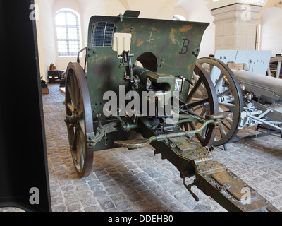 The German 75 mm field cannon, model 1896-1916, is displayed at the ...