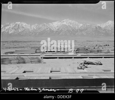 Construction of the Manzanar Relocation Center begins in California ...
