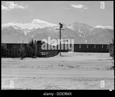 A photograph of the newly built hospital at the Manzanar Relocation ...