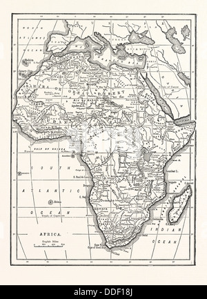 Map Africa, 19th century engraving Stock Photo - Alamy