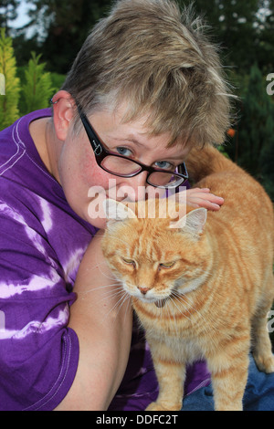 lady and cat Stock Photo - Alamy
