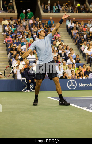 Argentine tennis player Juan Martin Del Potro takes part in a training ...