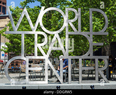 Denver World Trade Center sign and buildings downtown Stock Photo - Alamy