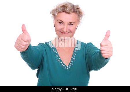 Happy old lady isolated Stock Photo - Alamy