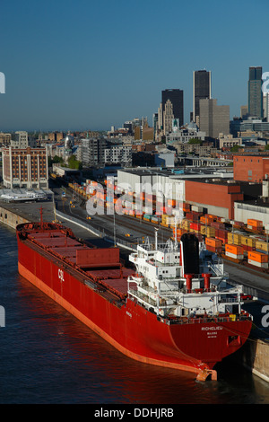 Shipping containers in the Port of Montreal are photographed in ...