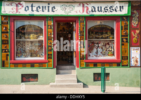 Shop selling traditional pottery, Soufflenheim, Alsace, France, Europe ...