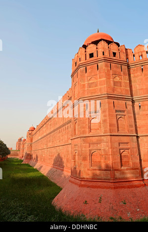 Red Fort and outer wall,UNESCO World Heritage Site,Delhi, India Stock ...