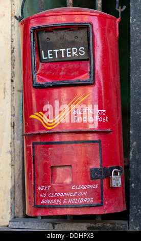 Hand painted mailbox of India Post, the Indian postal service Stock ...