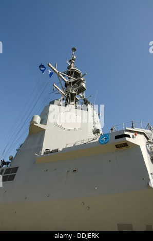 Nato sign on Spanish frigate F103 BLAS DE LEZO in the port of Malaga in ...