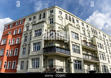 New building estate in Berlin, person at window Stock Photo - Alamy